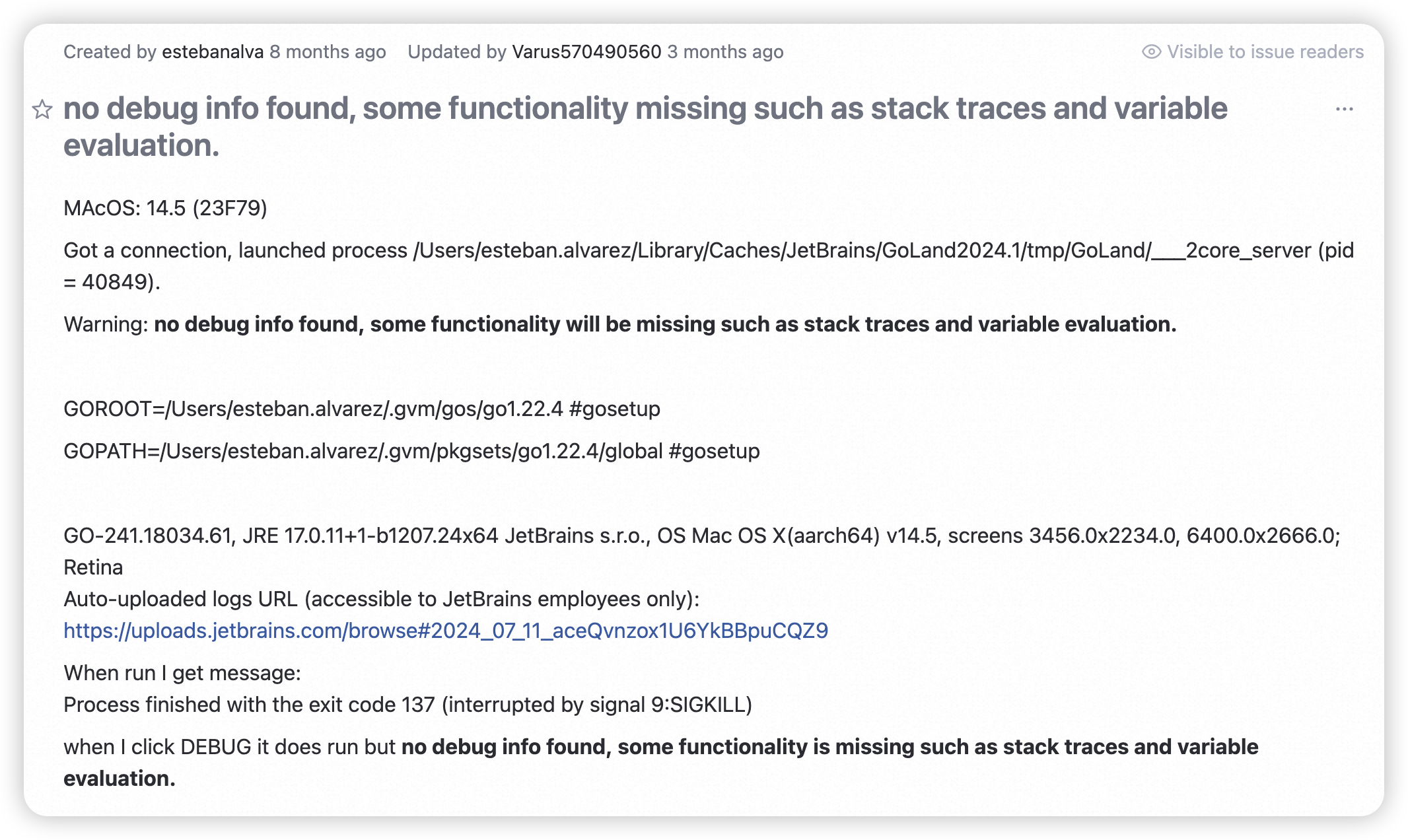 Go语言GoLand debug失效问题修复 | 渐行渐远
